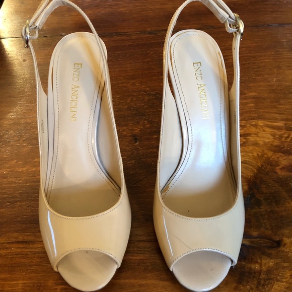Enzo Angiolini | Shoes | Enzo Nude Peep Toe Heels | Poshmark